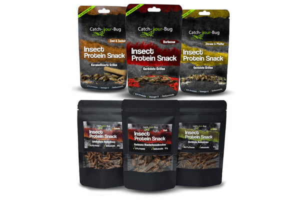 Insect Protein Snacks 6er-Pack, herzhafte und süße Insektensnacks ...