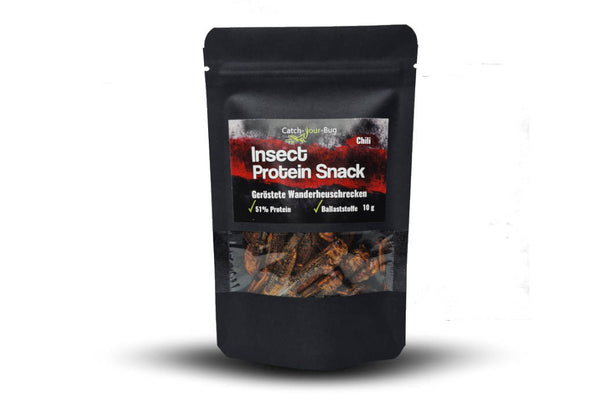 Insektensnack - Chili, geröstete Heuschrecken, 10 g - Catch-Your-Bug