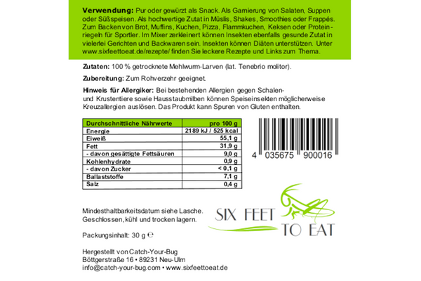 Mehlwürmer (geröstet), 30 g - Catch-Your-Bug
