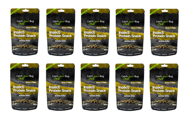 Vorratspack Insektensnack - Zitrone & Pfeffer, 10x 15 g - Catch-Your-Bug